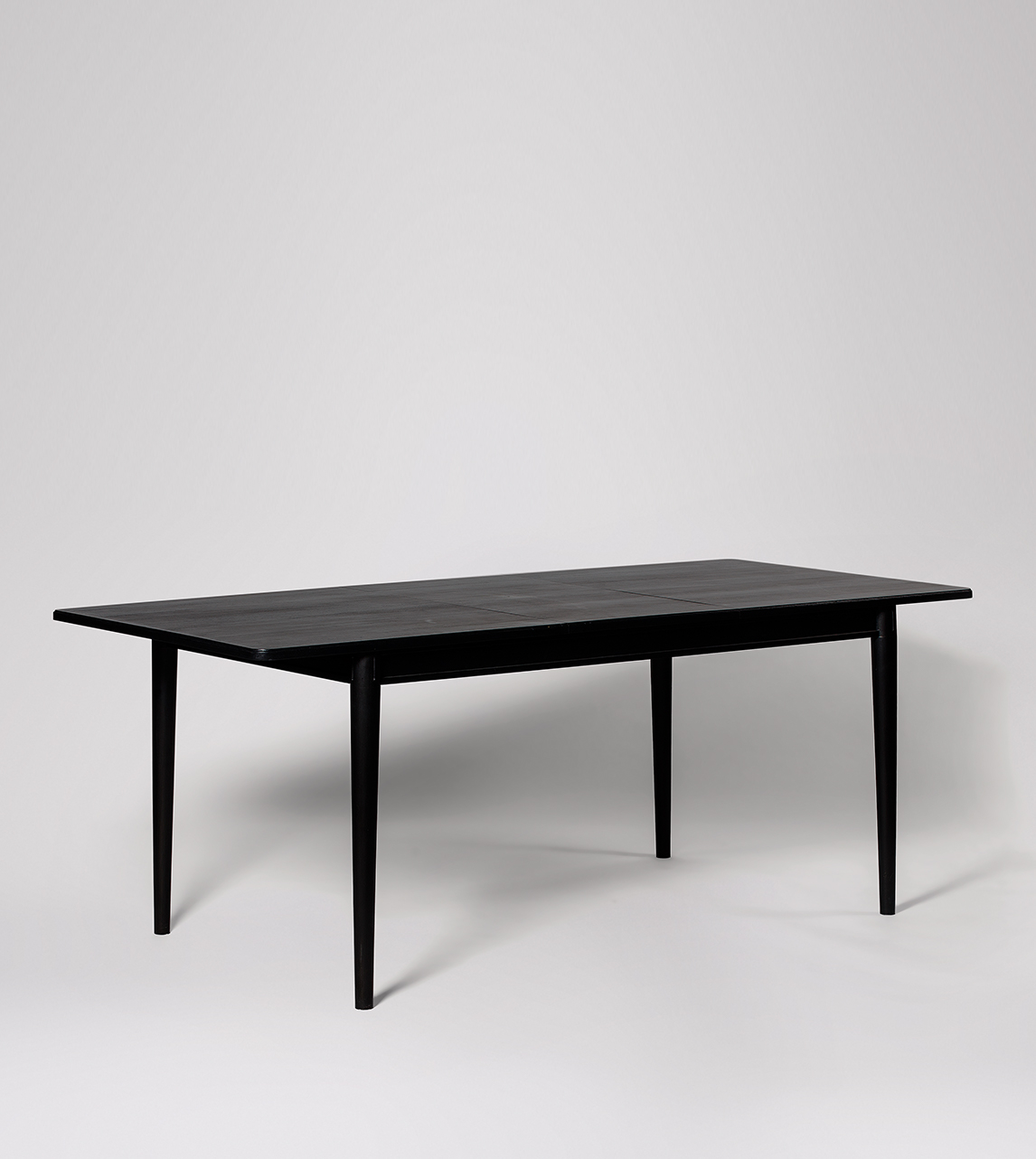 Reyna Classic Extendable Dining Table in Matt Charcoal & Brass | Swoon