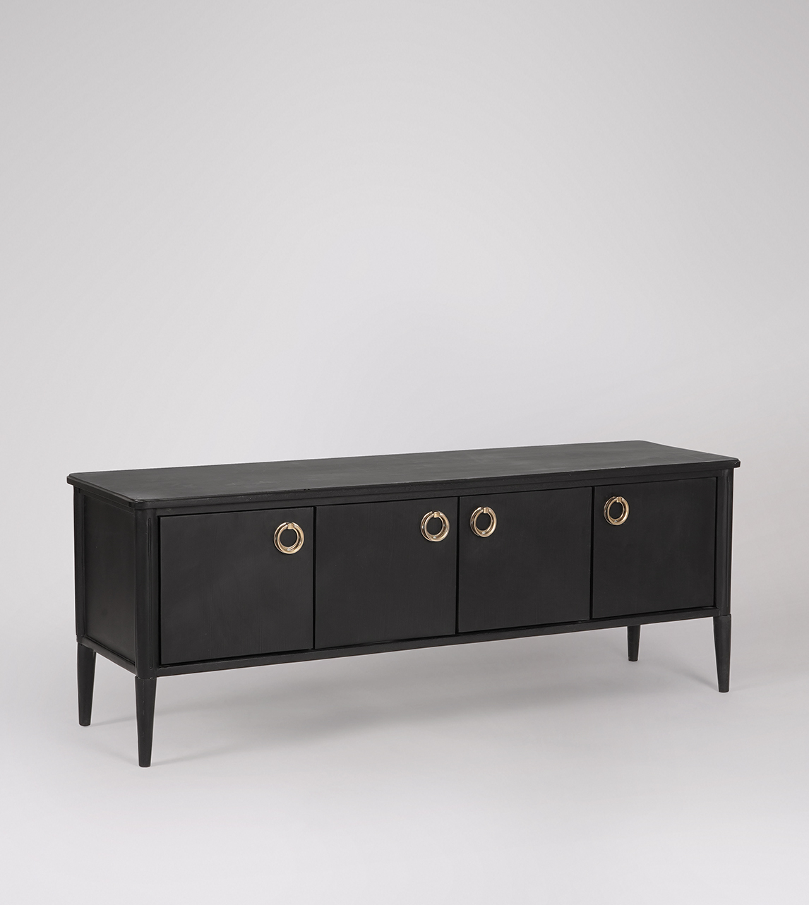 Reyna Classic Media Unit in Brass & Matt Charcoal | Swoon