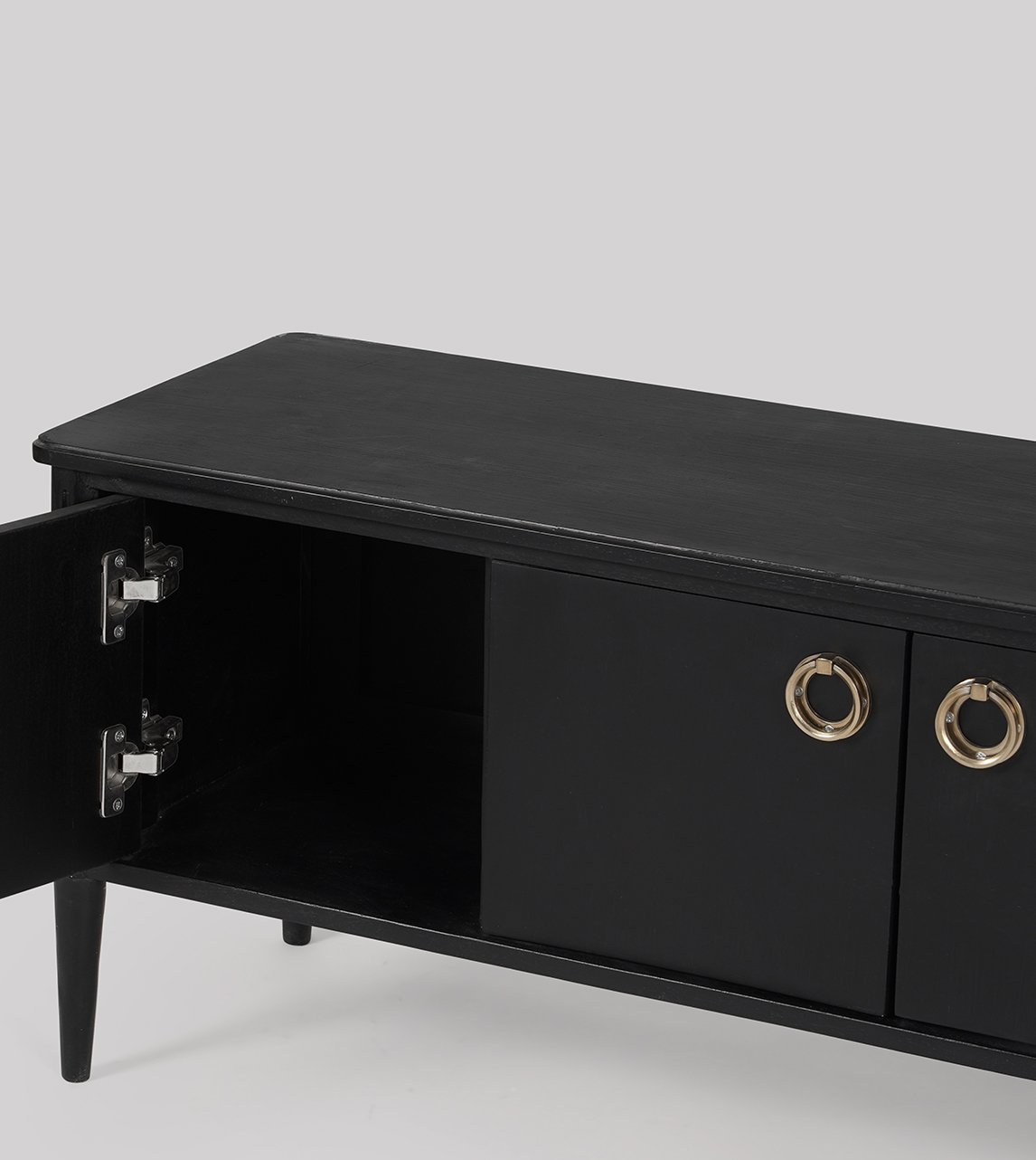 Reyna Classic Media Unit in Brass & Matt Charcoal | Swoon