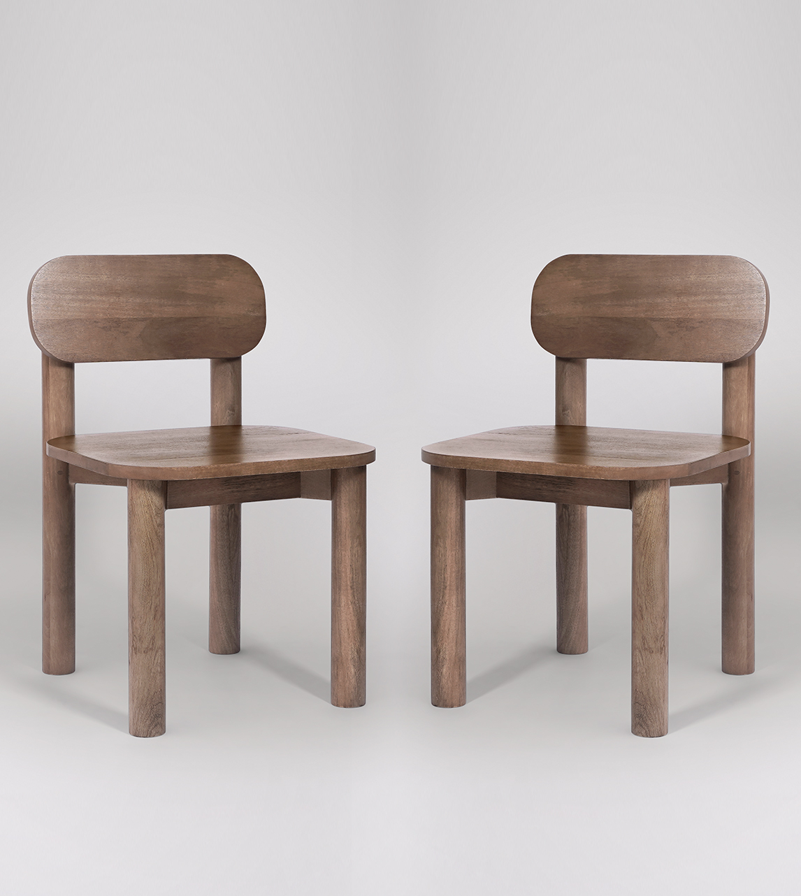 Rita Maximalist Dining Chair, Set of Two in Natural Oak-Stained Mango ...