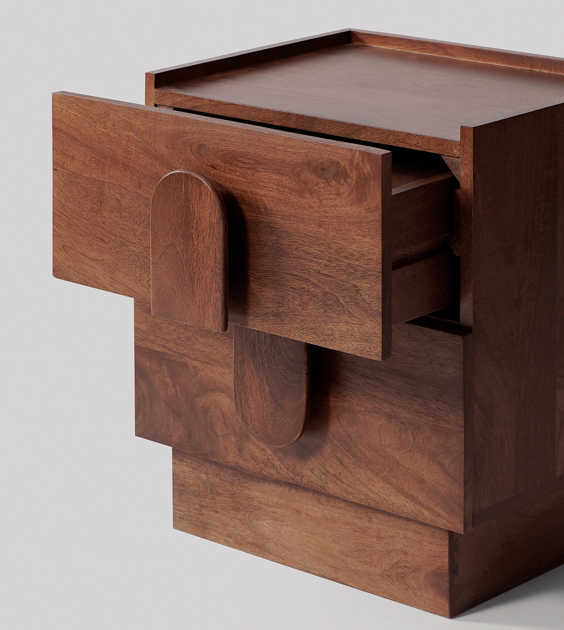 Rolo Scandi Bedside Table in Light Brown Mango Wood | Swoon