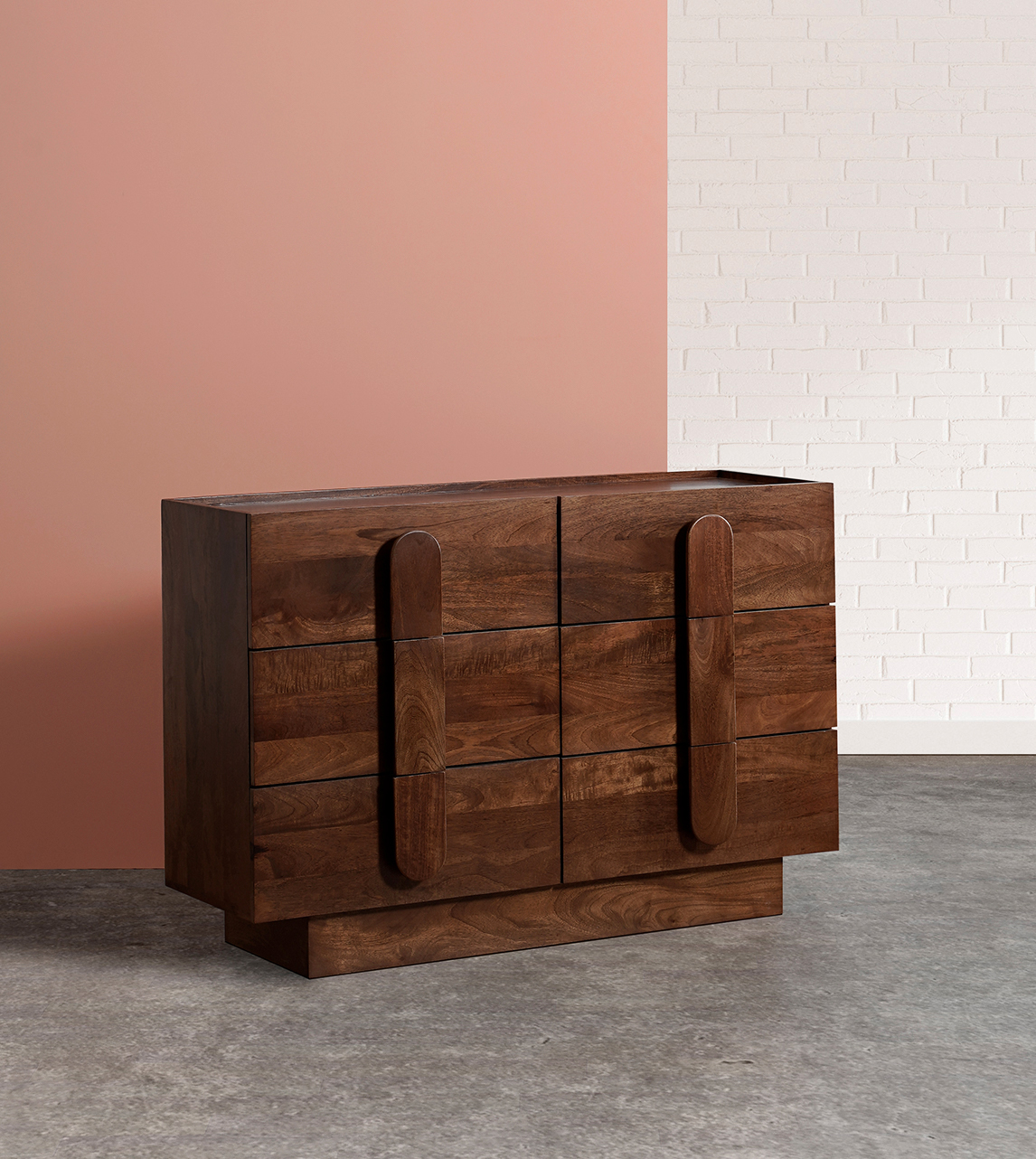 Rolo Scandi Six-drawer Chest of Drawers in Light Brown Mango Wood | Swoon