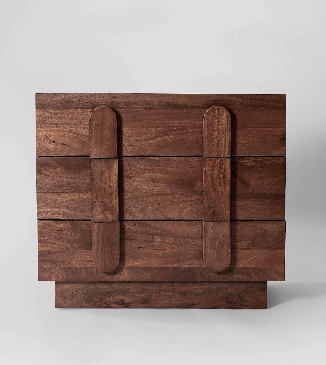 Rolo Scandi Three-drawer Chest of Drawers in Light Brown Mango Wood | Swoon