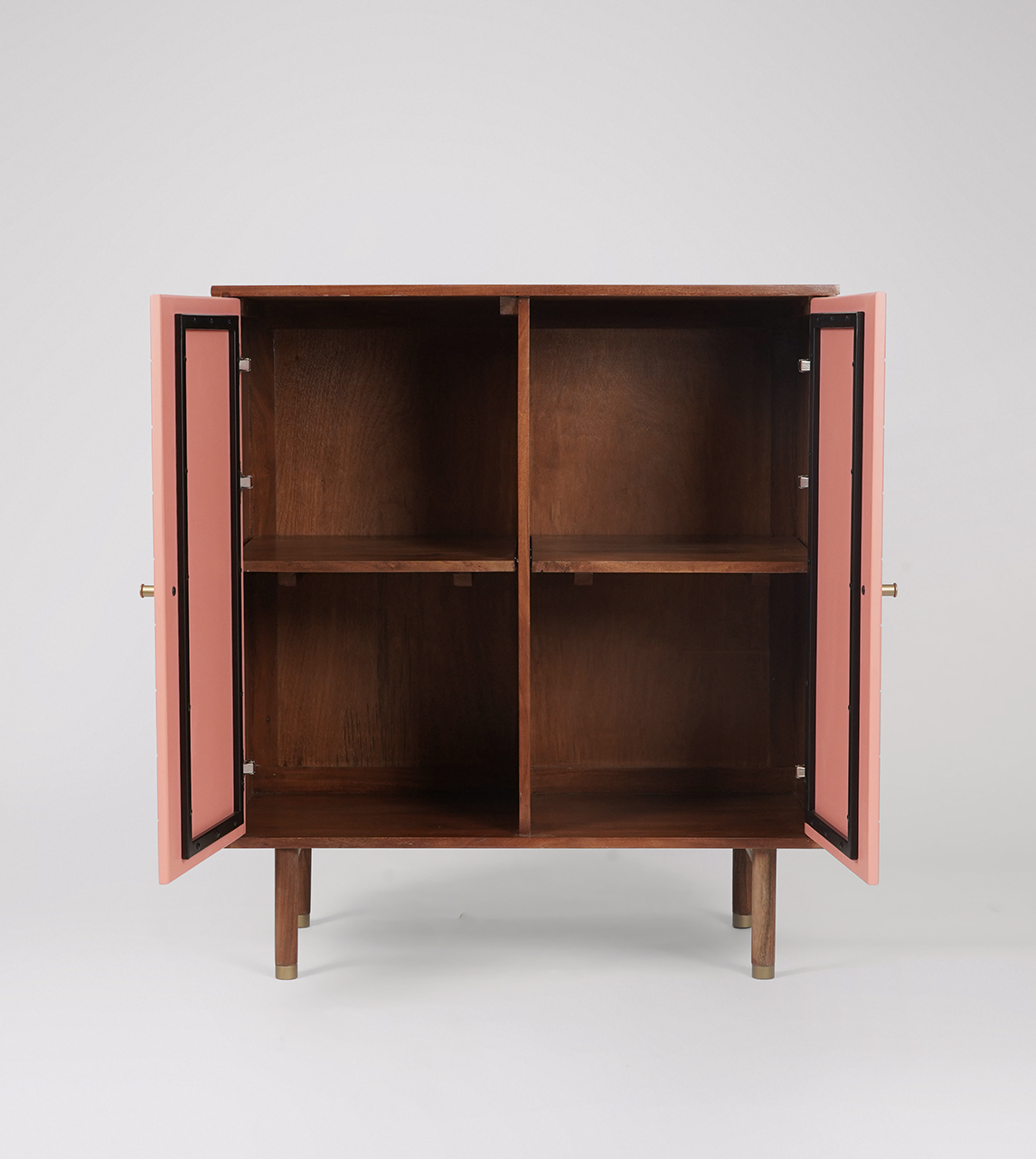 Rook Scandi Cabinet in Pink & Dark Brown Acacia | Swoon