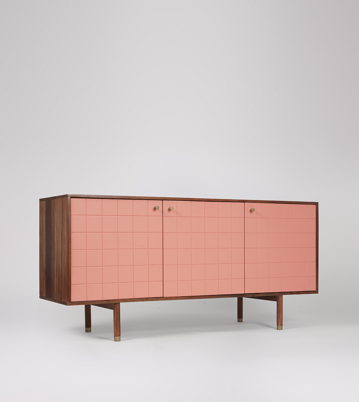 Rook Scandi Sideboard in Pink & Dark Brown Acacia | Swoon