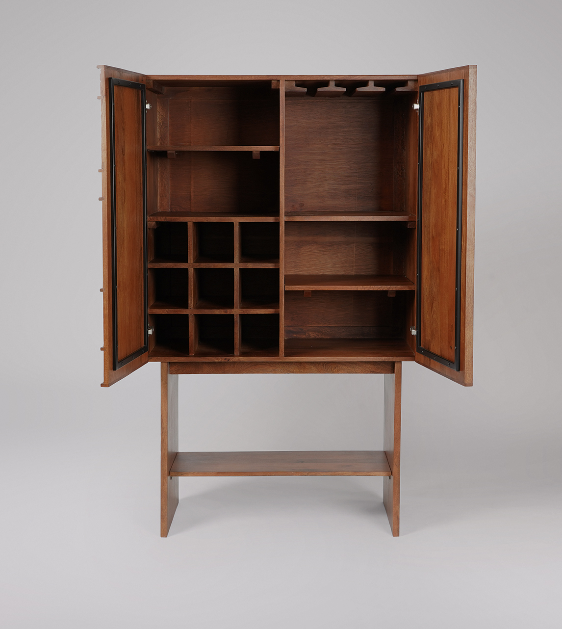 Rushden Scandi Drinks Cabinet in Light Brown Mango Wood | Swoon