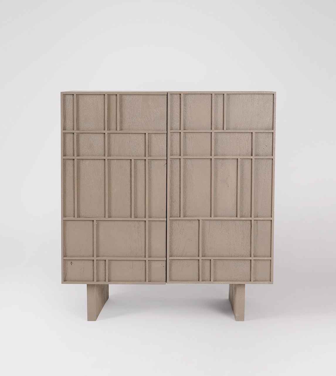 Rushden Scandi Cabinet in Sandblasted Grey Mango Wood | Swoon