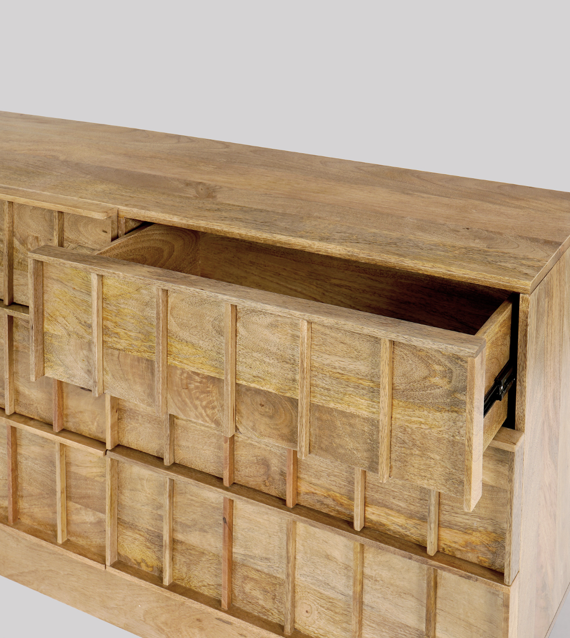 Sandon Mid Century Six-drawer Chest of Drawers in Natural Oak-Stained ...