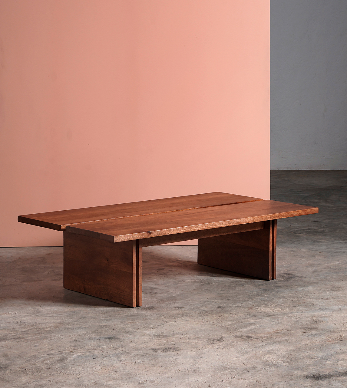 Sendo Contemporary Coffee Table in Light Brown Mango Wood | Swoon