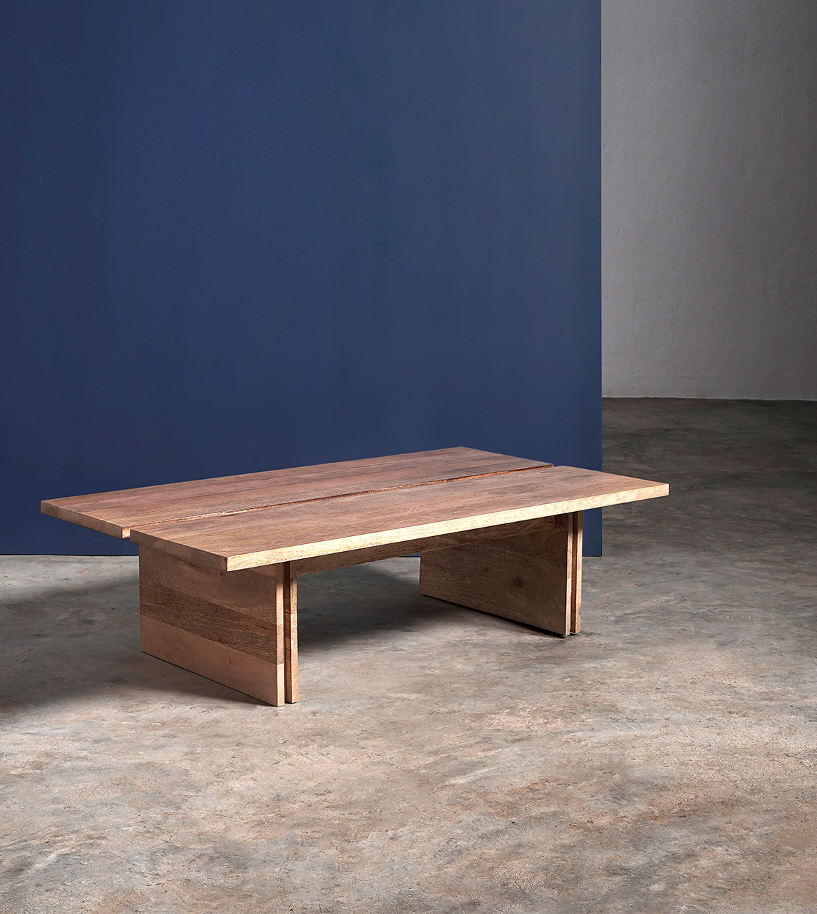 Sendo Contemporary Coffee Table in Natural Oak-Stained Mango Wood | Swoon
