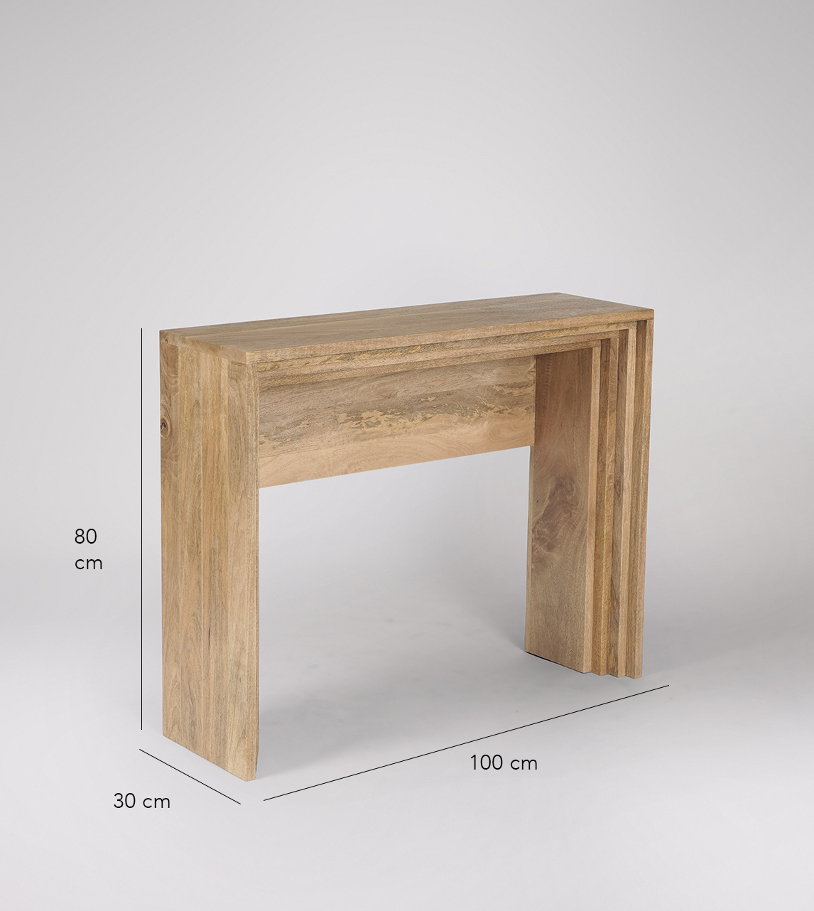 Seville Scandi Console Table in Natural Oak-Stained Mango Wood | Swoon