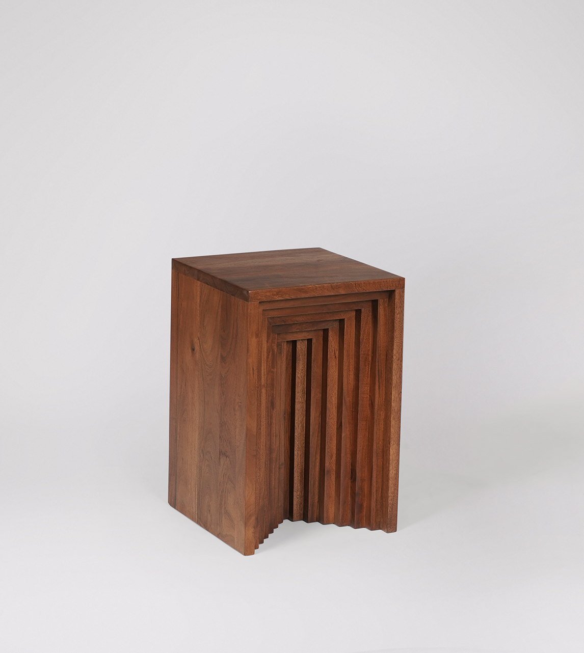 Seville Scandi Side Table in Dark Brown Acacia | Swoon