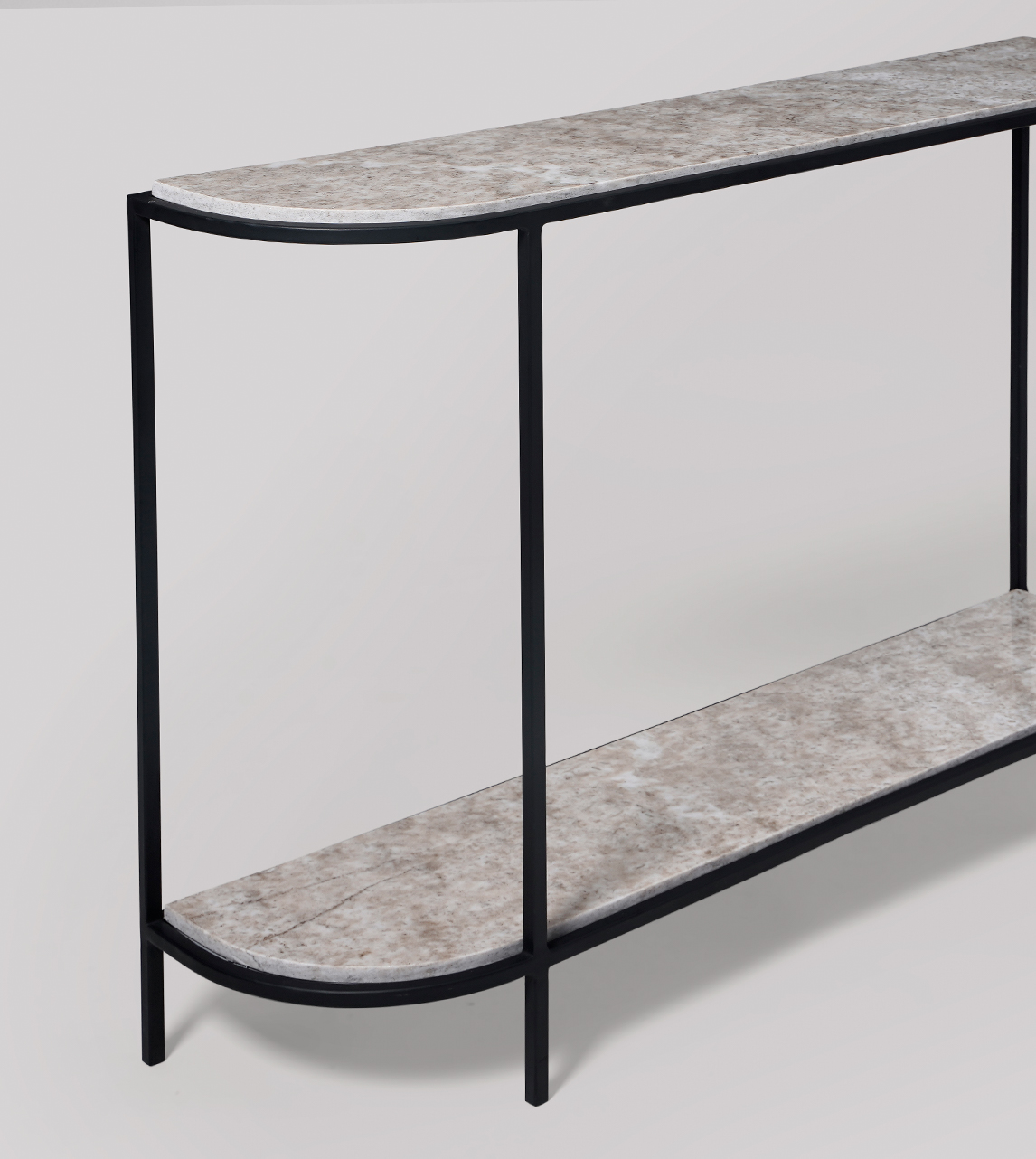 Sienna Luxe Console Table in Brown Marble & Steel | Swoon