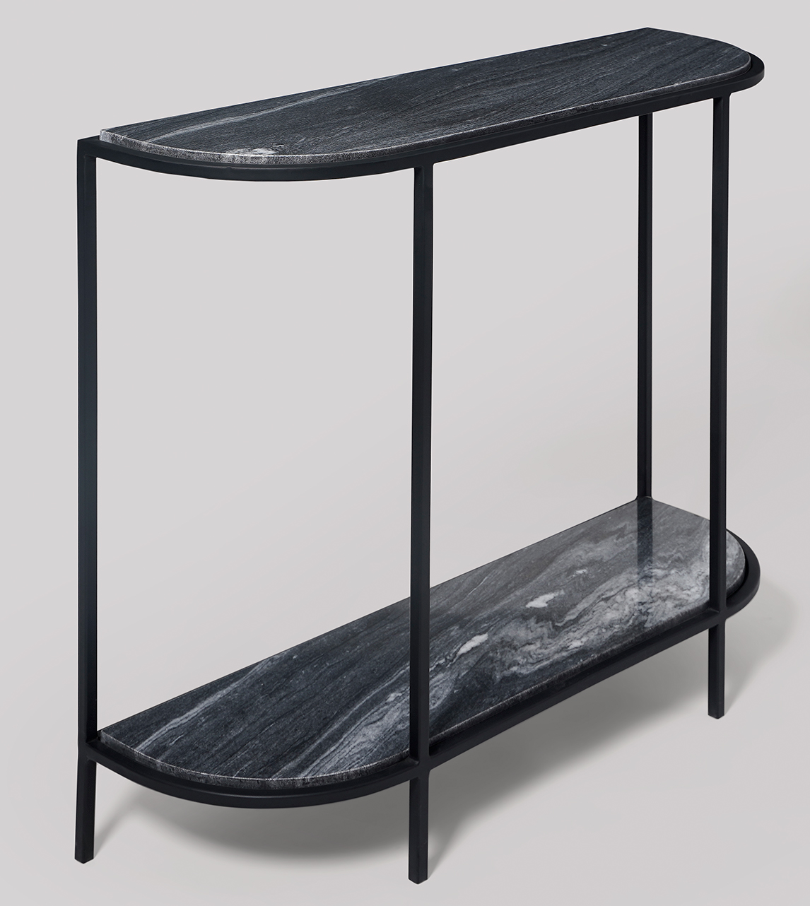 Sienna Luxe Console Table in Black Marble & Black Steel | Swoon