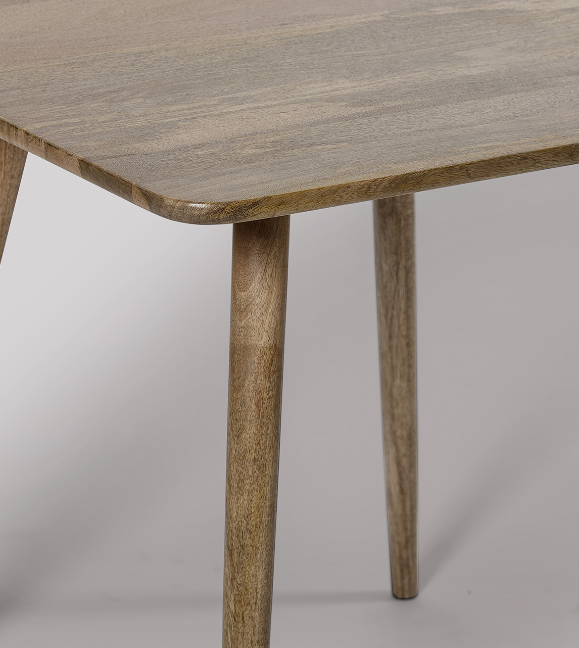 Southwark Mid-Century Square Dining Table in Natural Oak-Stained Mango ...