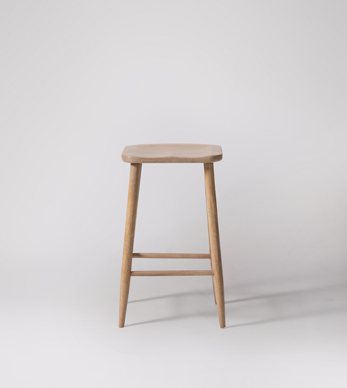 Southwark Scandi Kitchen Stool, Set of Two in Natural Oak-stained Mango ...