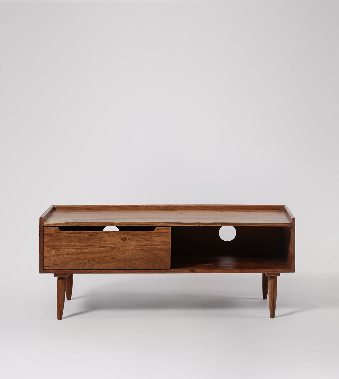 Southwark Small TV Stand Scandi Style in Dark Brown Acacia Swoon