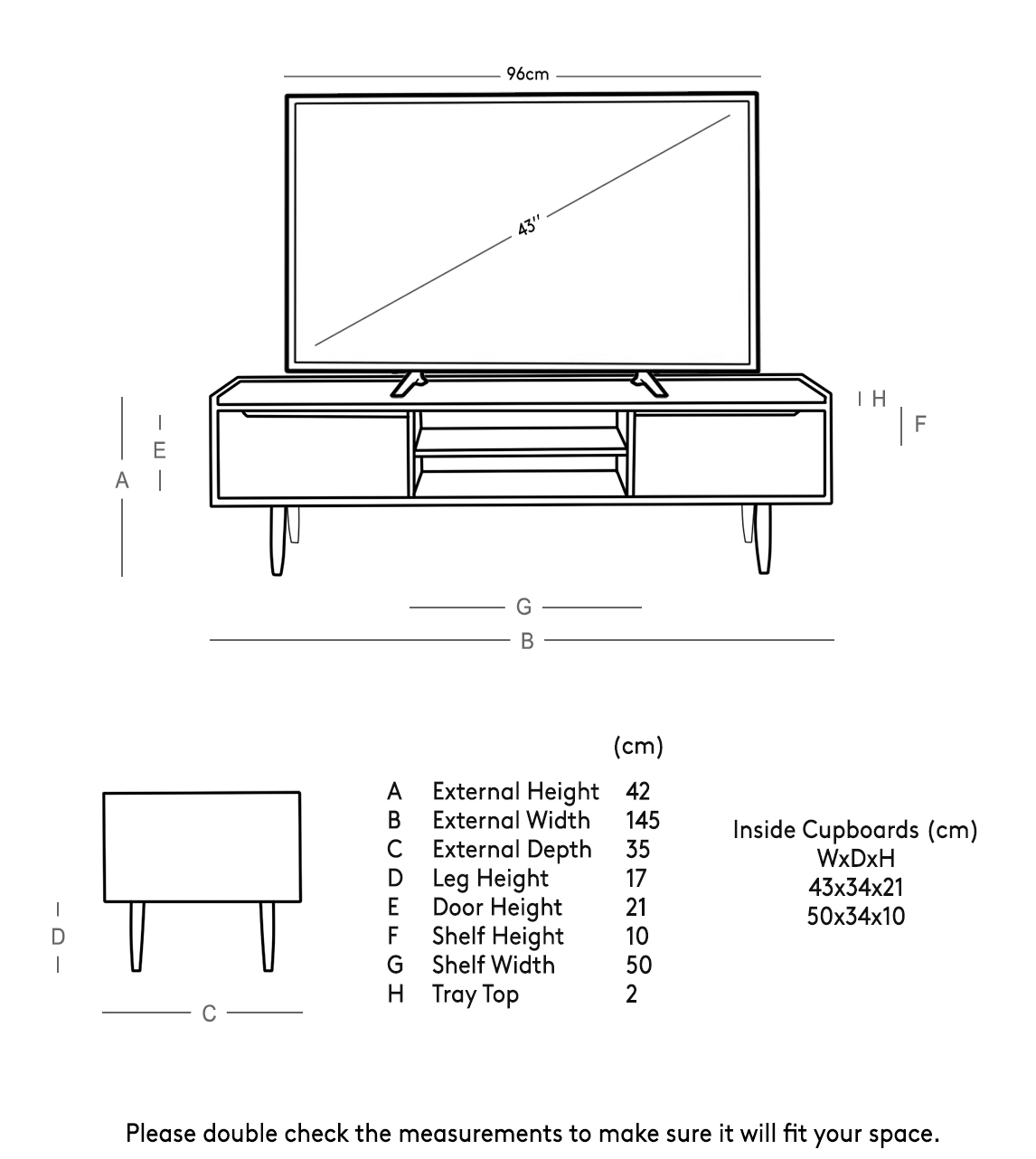 Southwark TV Stand, Scandi Style in Natural Oak-Stained Mango Wood | Swoon