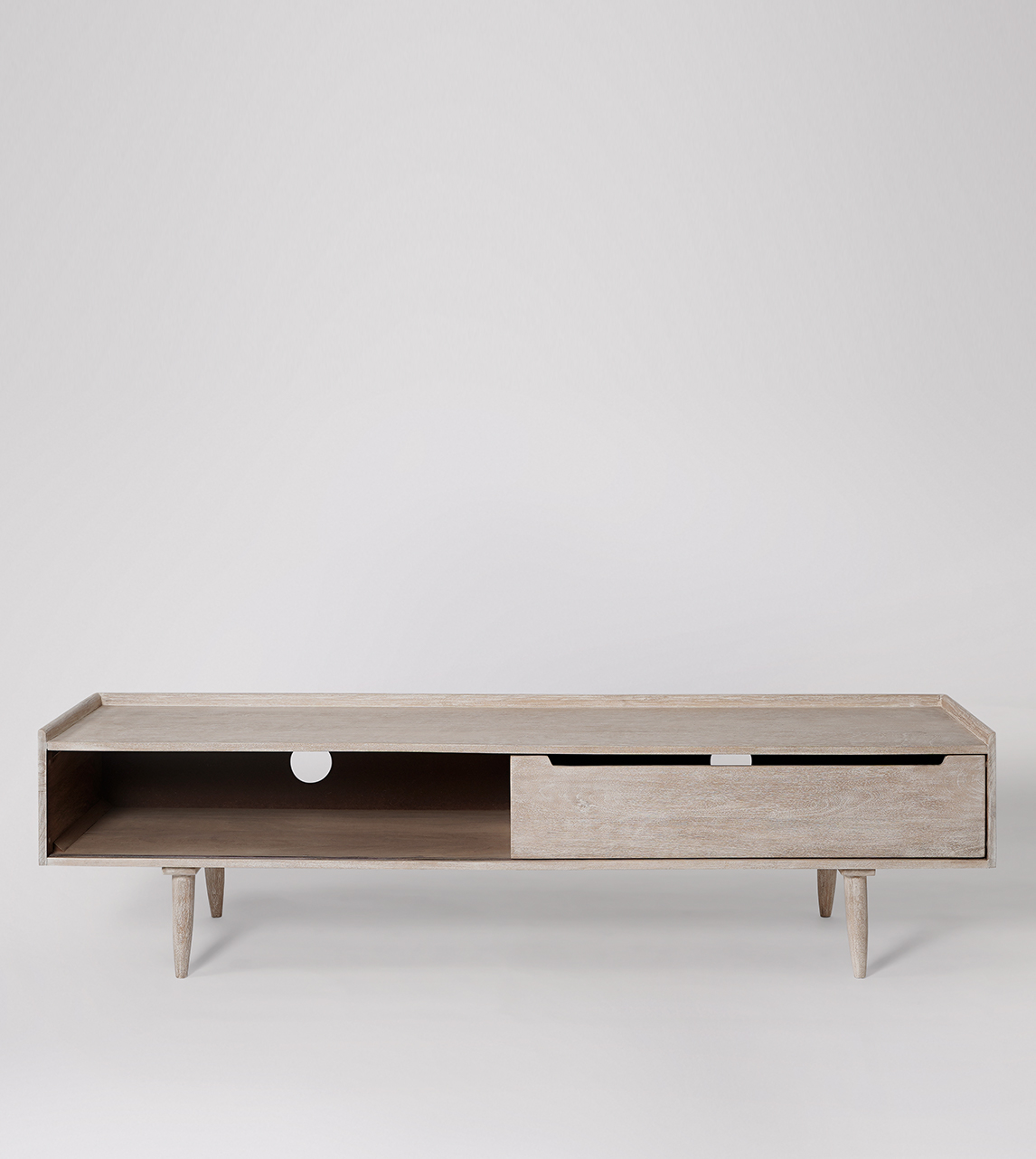 Southwark Mid Century Media Unit in Grey Wash Mango Wood | Swoon