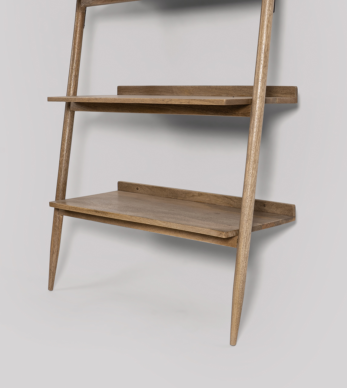 Southwark Wide Ladder Shelving in Natural Oak-Stained Mango Wood | Swoon