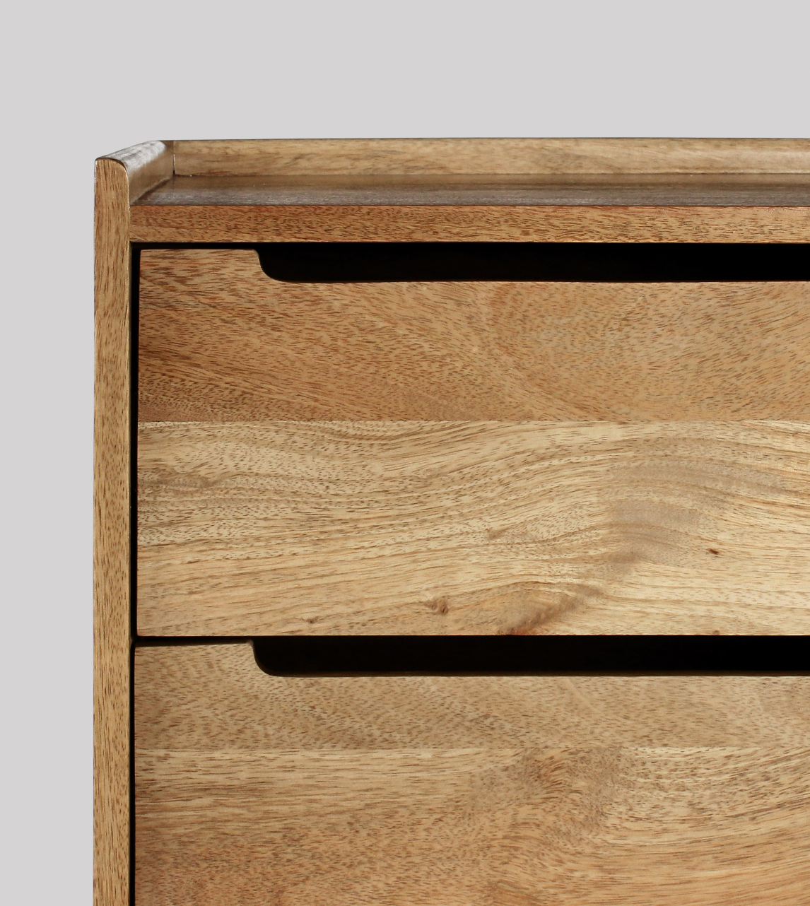 Southwark Five-drawer Tallboy Chest of Drawers, Scandi Style in Natural Oak-stained Mango Wood ...