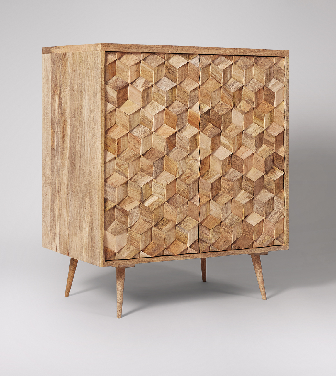 Terning Mid-Century Cabinet in Natural Mango Wood | Swoon