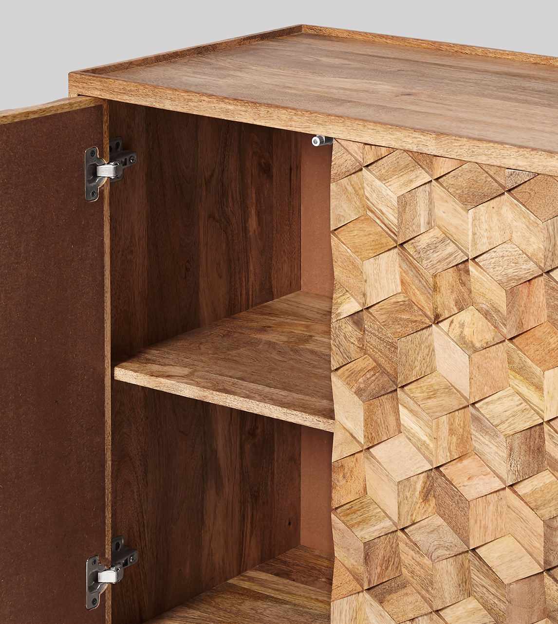 Terning Mid-Century Cabinet in Natural Mango Wood | Swoon