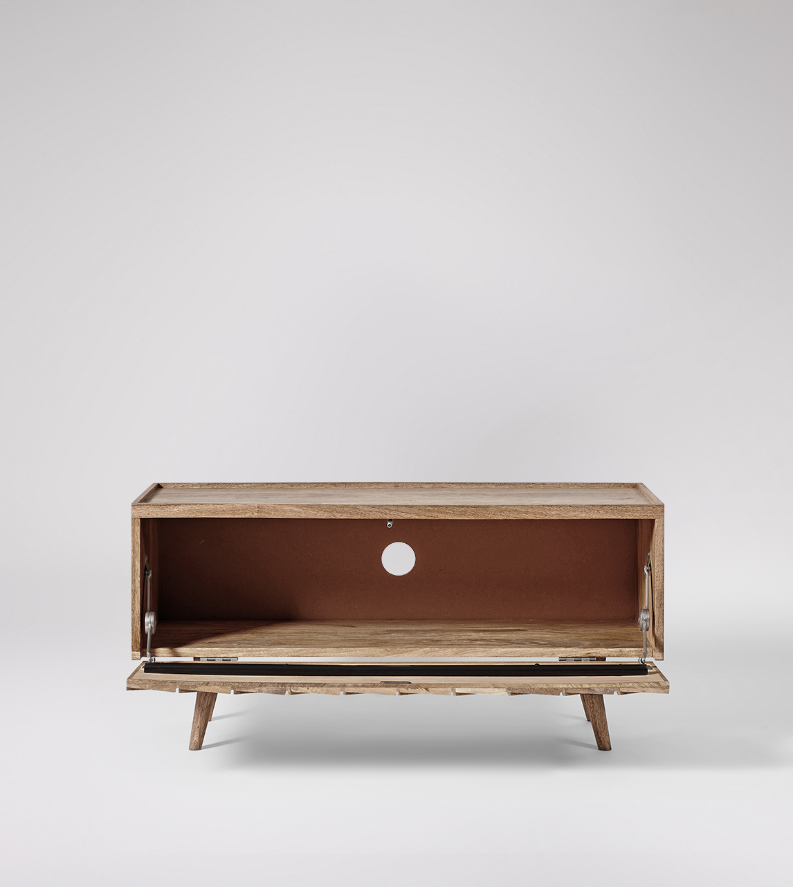 Terning Small Media Unit, Mid-Century Style in Natural Mango Wood | Swoon