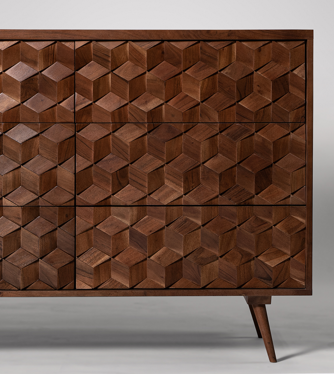 Terning Six-drawer Chest of Drawers, Mid-Century Modern Style in Dark ...