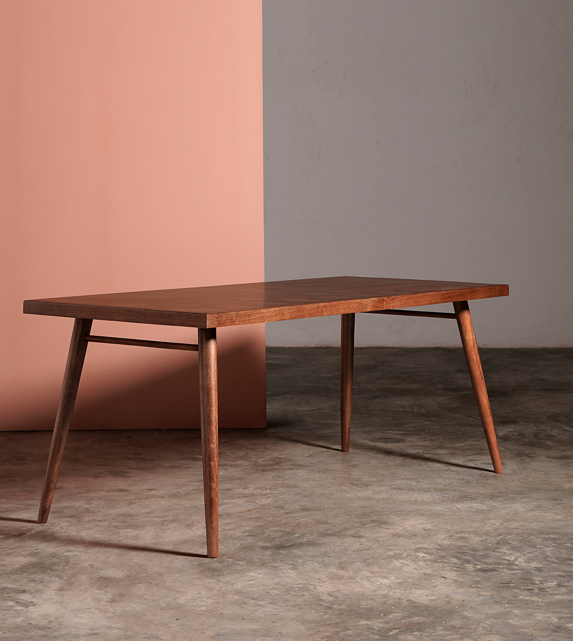 Terning Mid Century Eight-seater Dining Table in Dark Brown Mango Wood ...