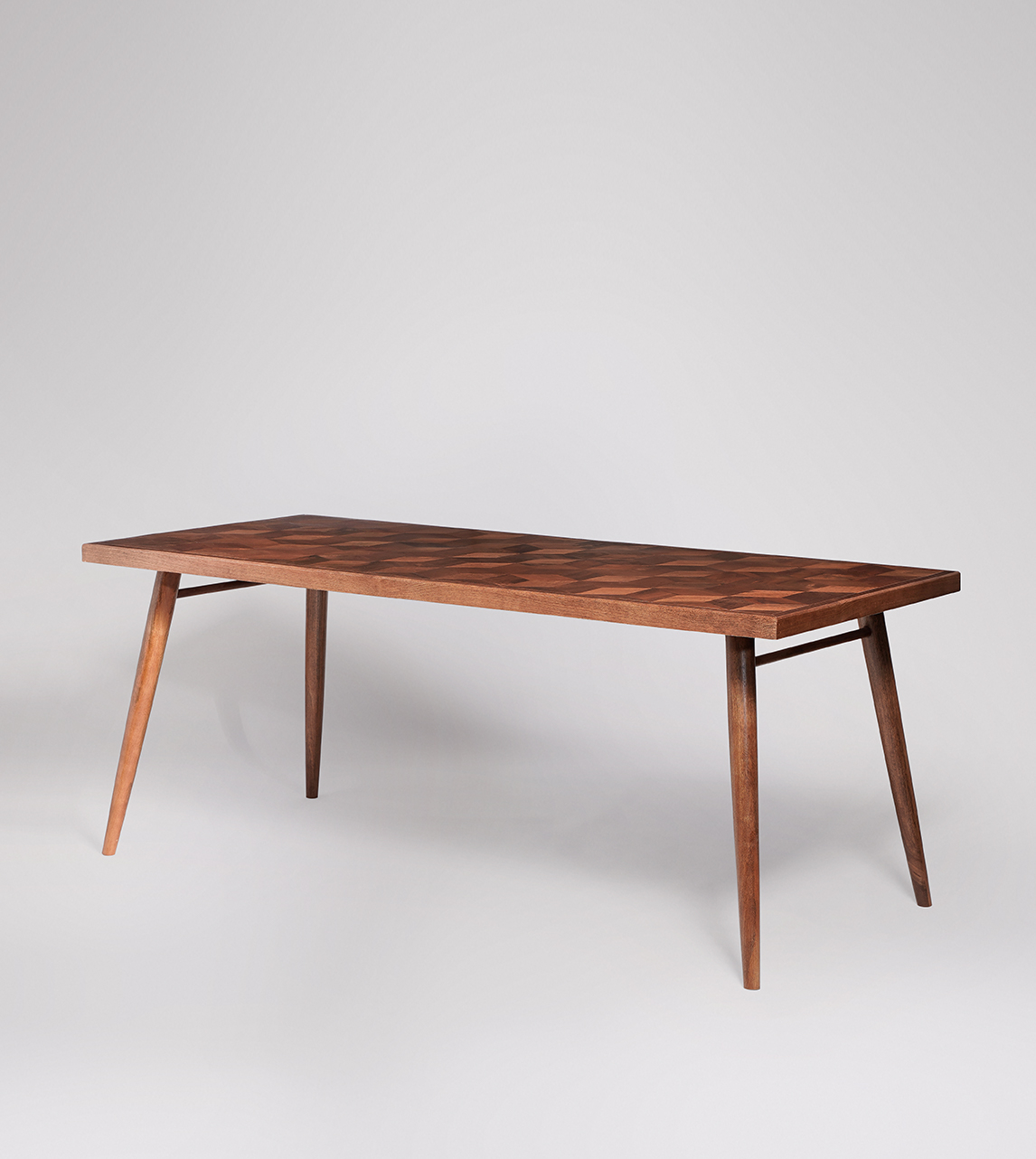 Terning Mid Century Eight-seater Dining Table in Dark Brown Mango Wood ...