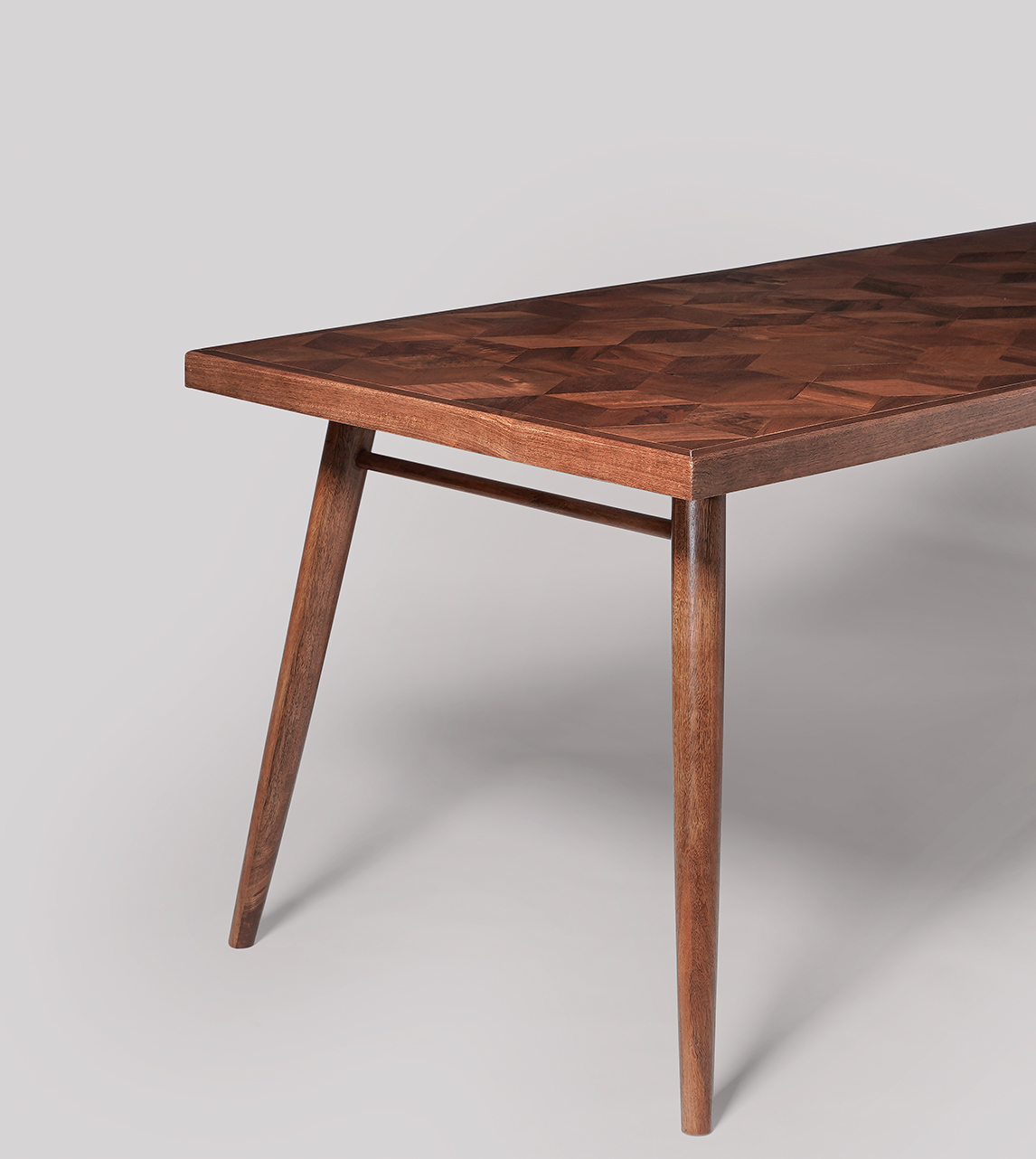 Terning Mid Century Eight-seater Dining Table in Dark Brown Mango Wood ...