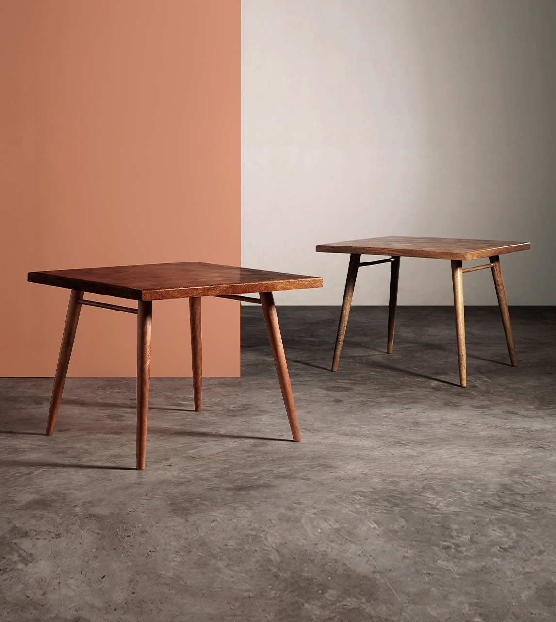 Terning Mid Century Four-seater Dining Table in Dark Brown Mango Wood ...