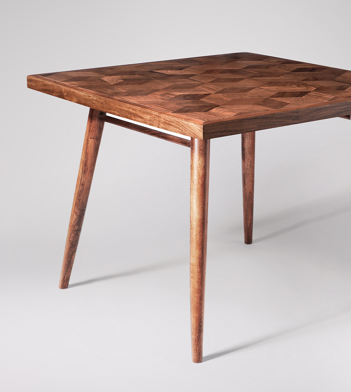 Terning Mid Century Four-seater Dining Table in Dark Brown Mango Wood ...