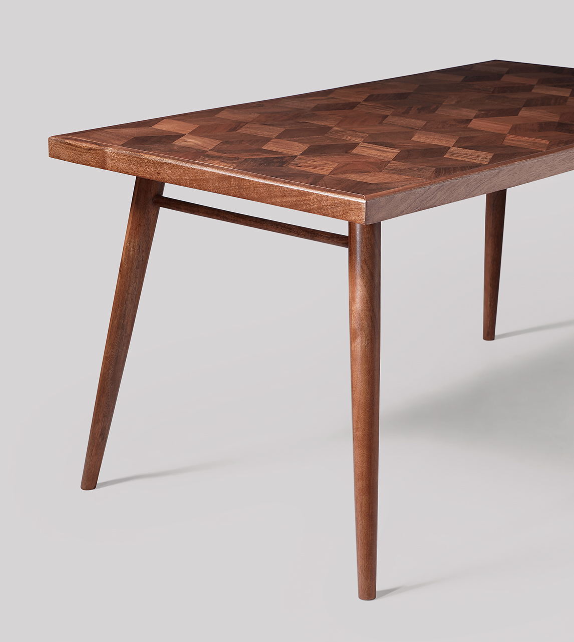 Terning Mid Century Six-seater Dining Table in Dark Brown Mango Wood ...