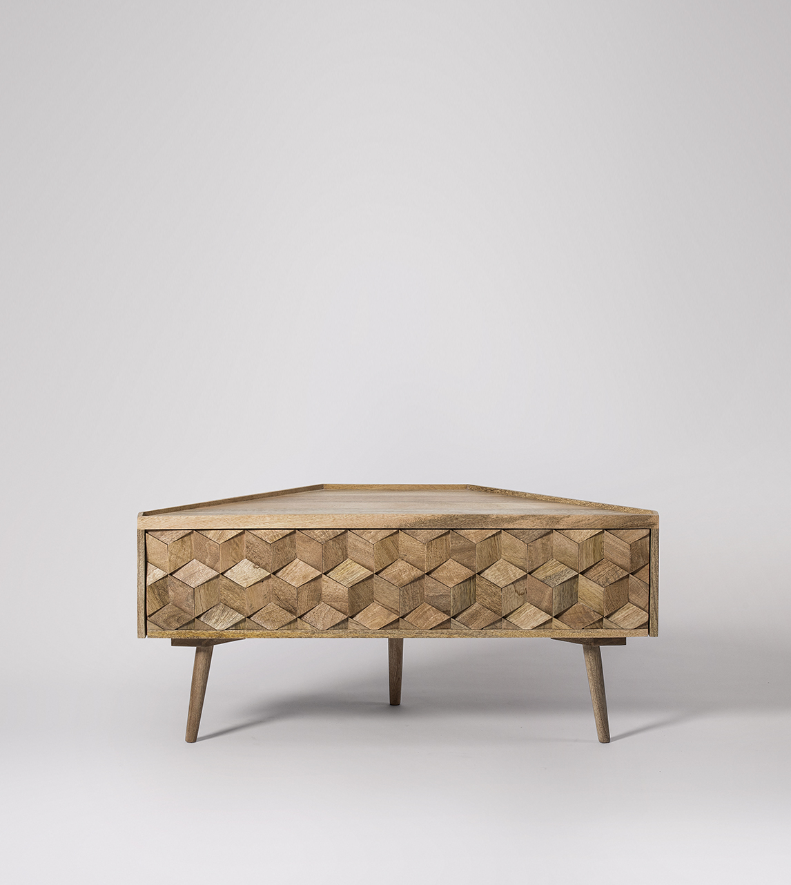 Mango wood corner tv stand store