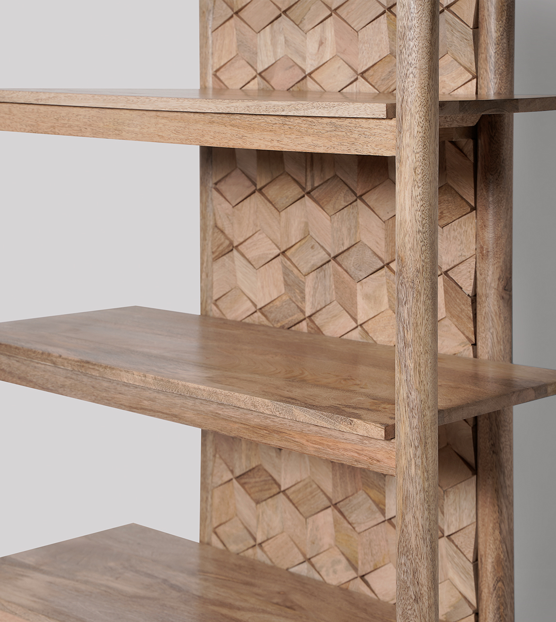 Terning Mid Century Shelving Unit in Natural Mango Wood | Swoon