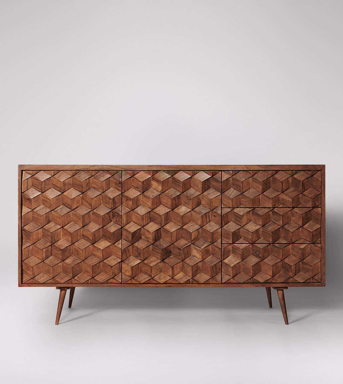 Terning Sideboard, Mid-Century Style in Acacia | Swoon
