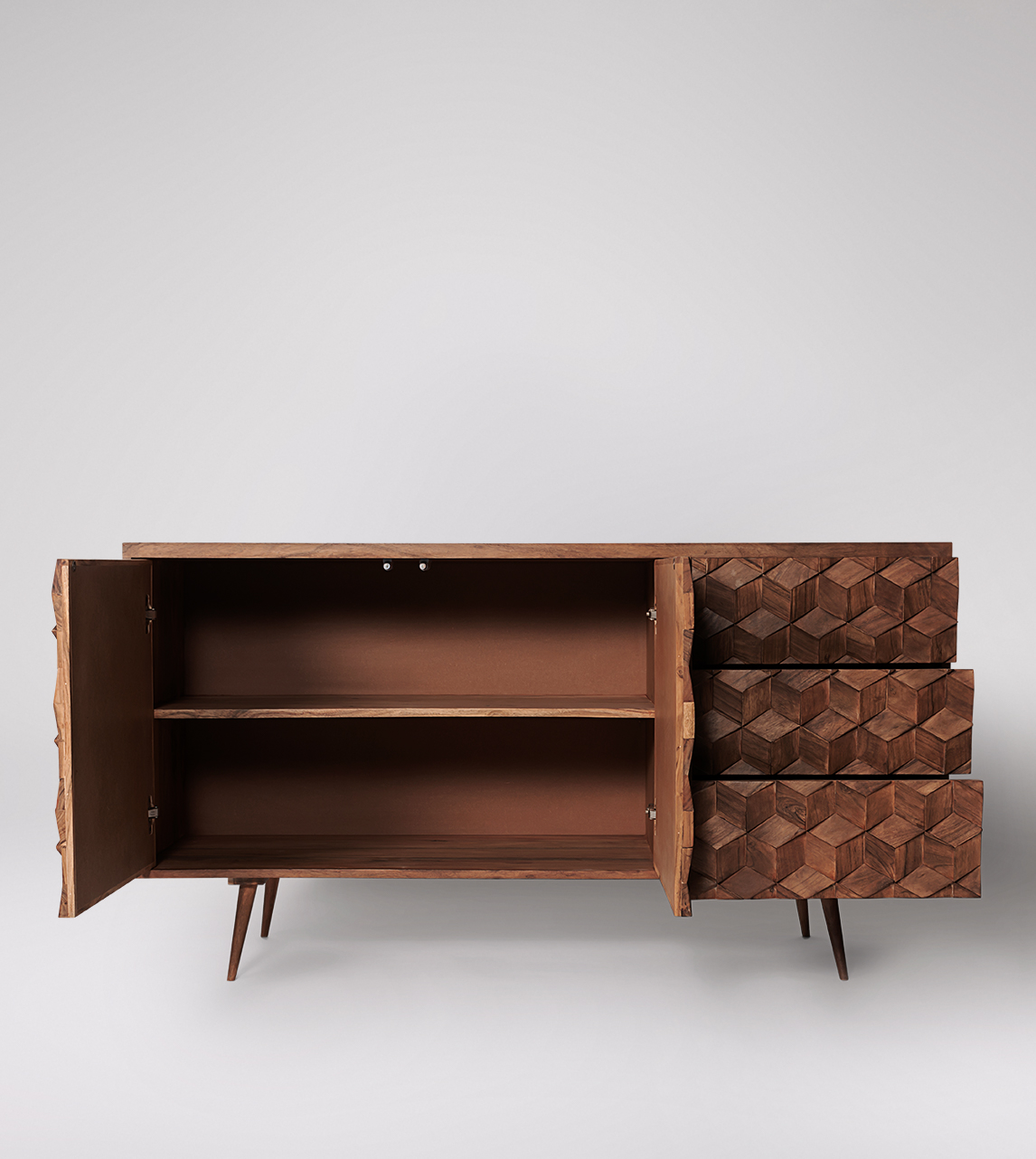 Terning Sideboard, Mid-Century Style in Acacia | Swoon