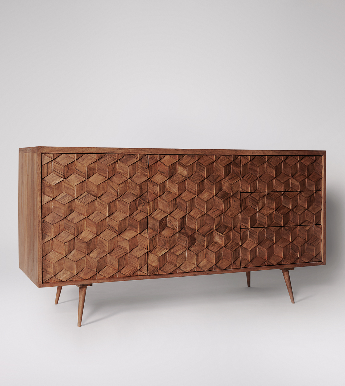 Terning Sideboard, Mid-Century Style in Acacia | Swoon
