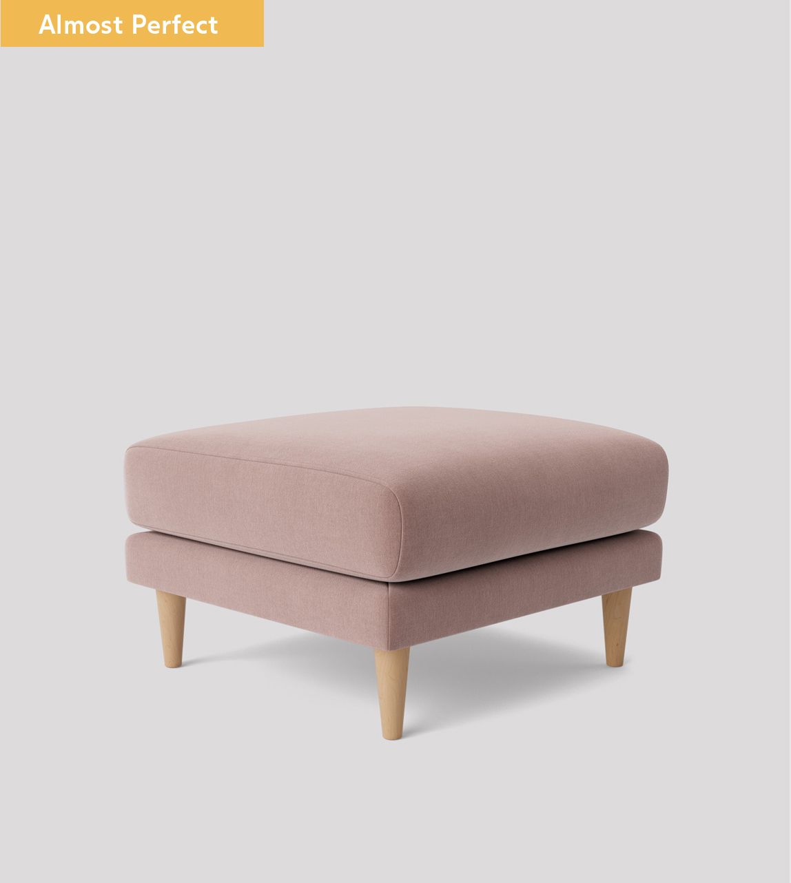 Turin Ottoman in Dusk Crushed Velvet with Light Feet | Swoon