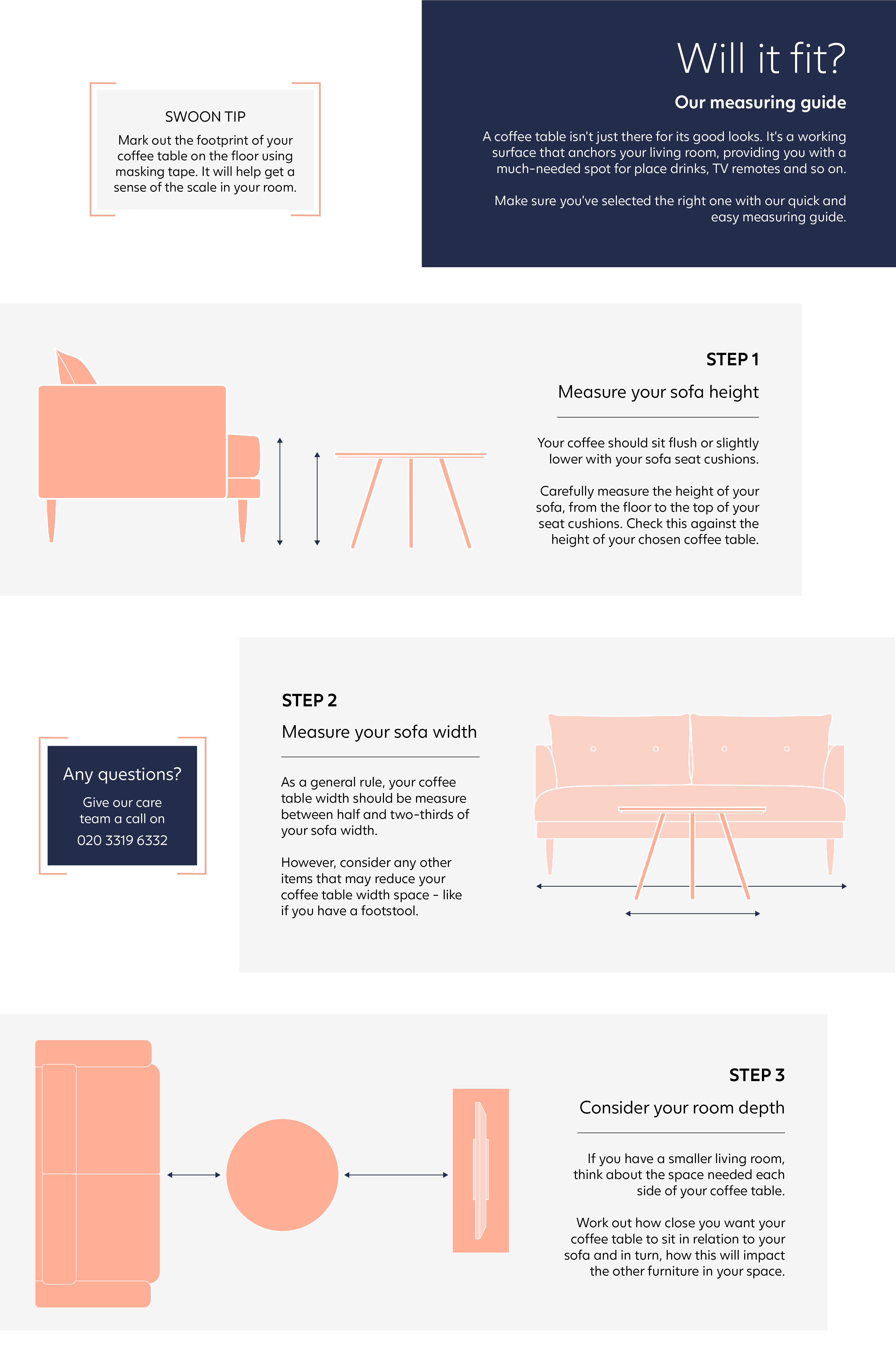 Harring Scandi Coffee Table in Dark Brown Acacia & Brass | Swoon